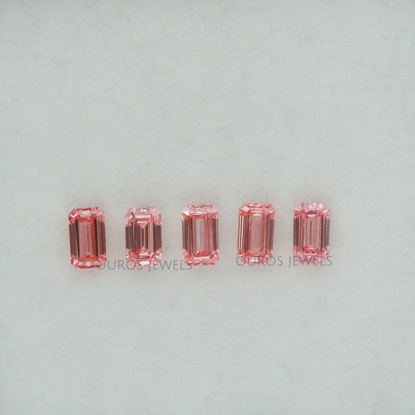 Emerald Cut Pink Lab Diamond | Ouros Jewels