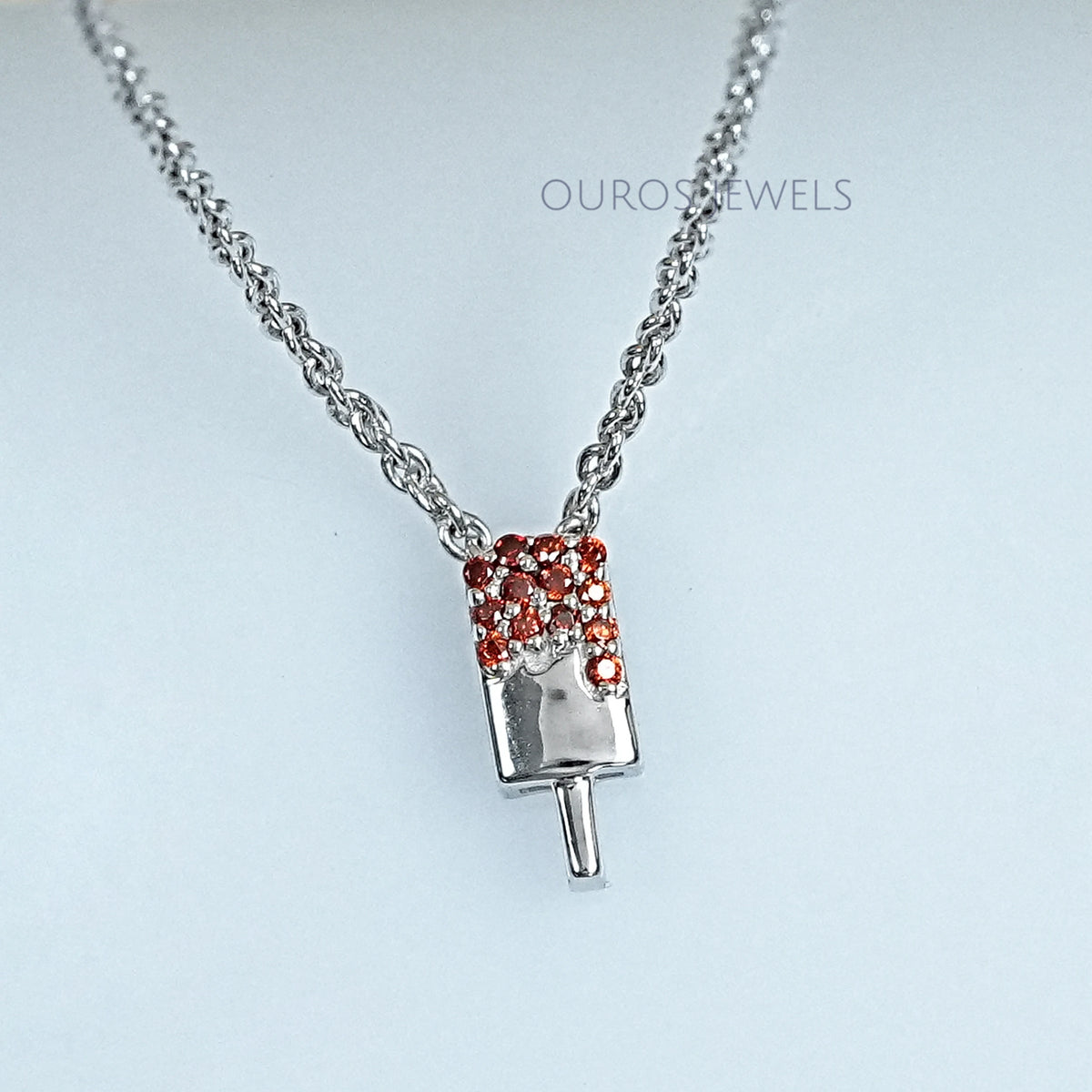 Red Ruby Popsicle Pendant For Kids — Ouros Jewels