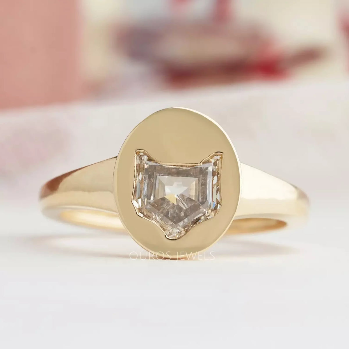 Cat Face Diamond Ring | Ouros Jewels