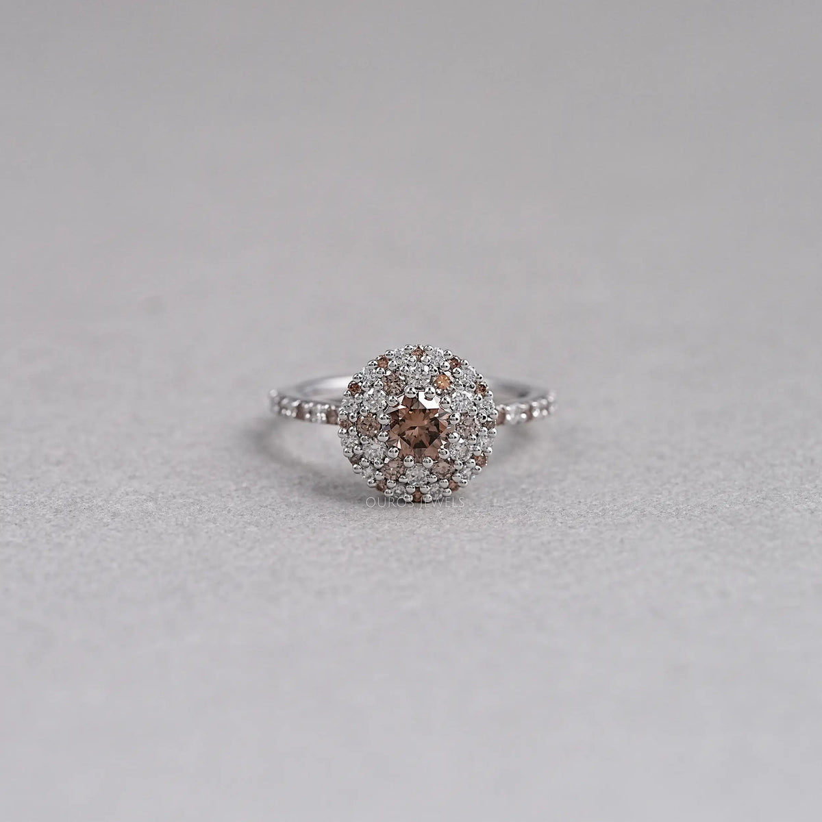 Round Shape Cluster Diamond Ring — Ouros Jewels