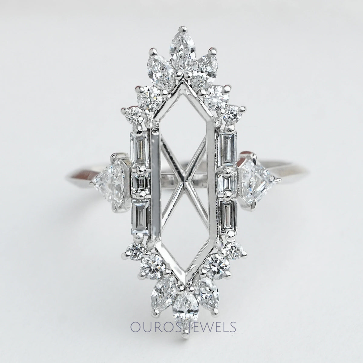 Ring Setting without Center Diamond — Ouros Jewels