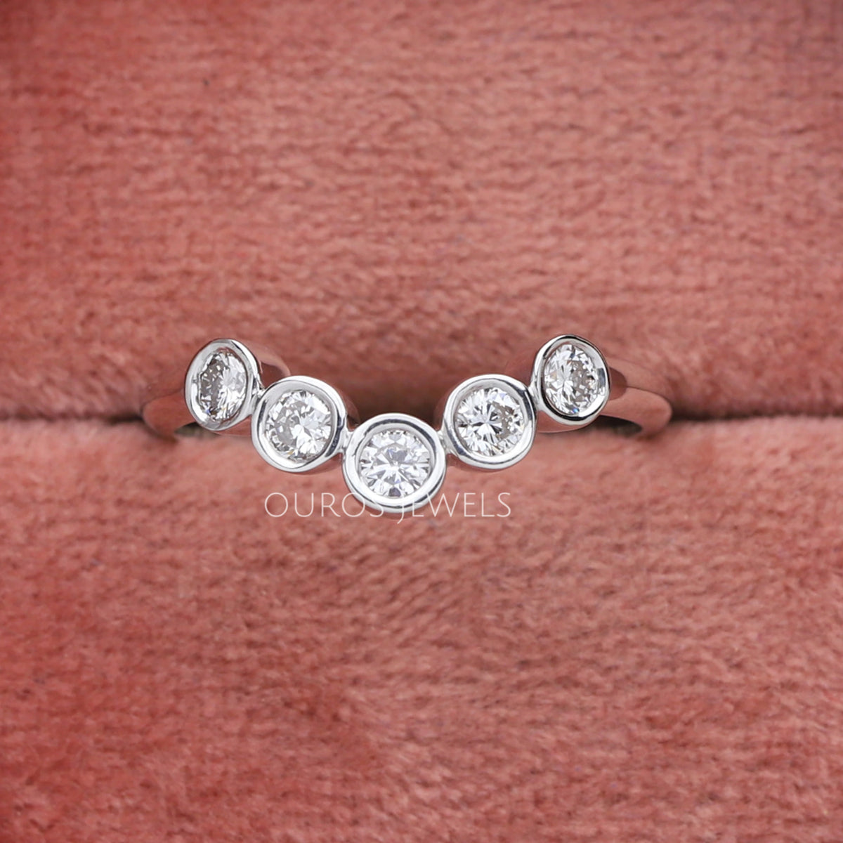 Bezel Set Round Cut Five Diamond Ring — Ouros Jewels