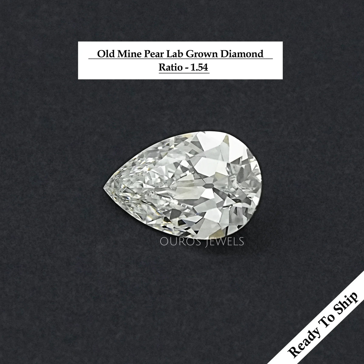 Old Mine Pear Cut Lab Grown Loose Diamond — Ouros Jewels