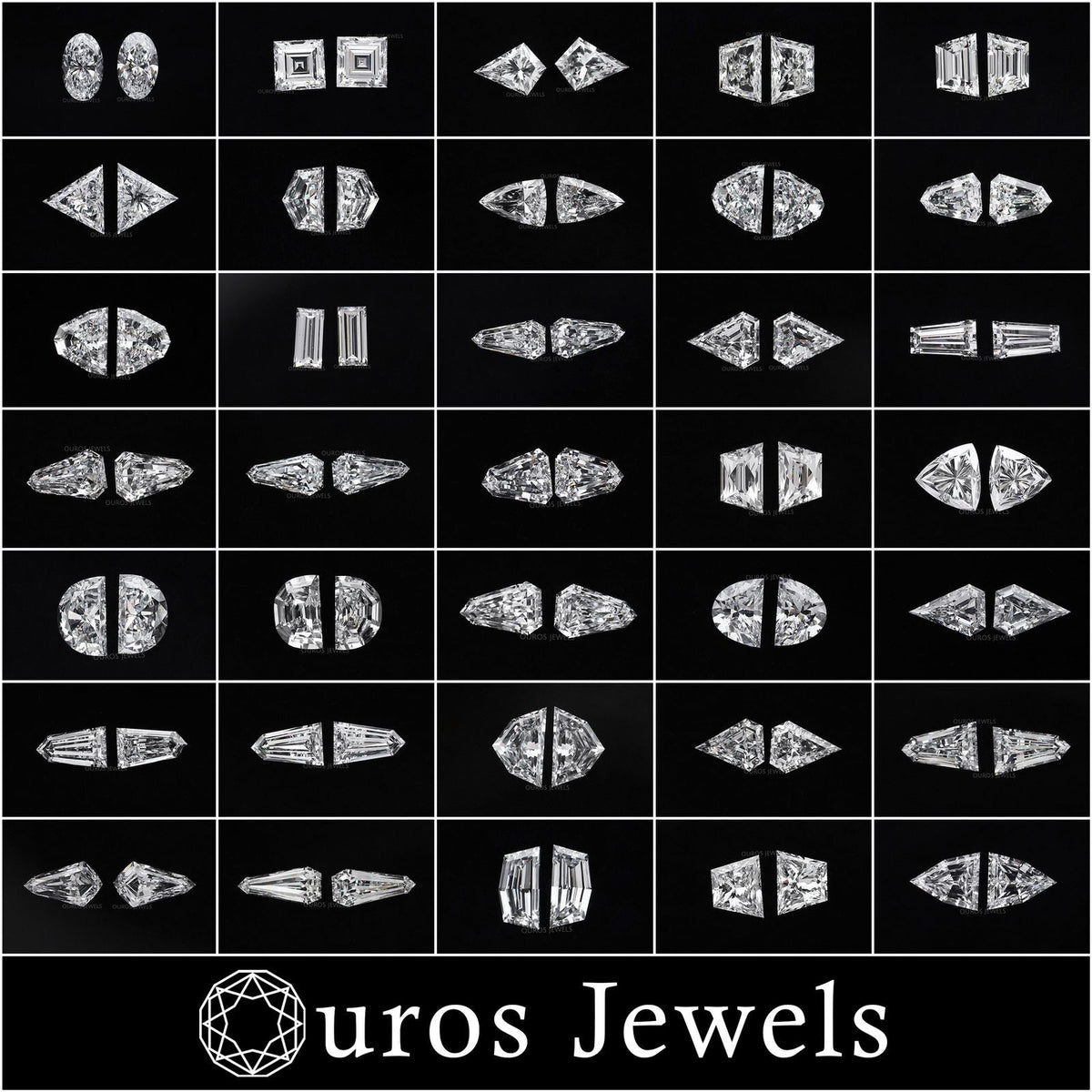 Pentagon Cut Diamond Matching Pairs — Ouros Jewels
