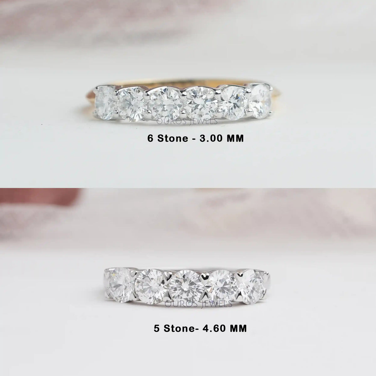 Five Stone Round Cut Diamond Wedding Ring — Ouros Jewels