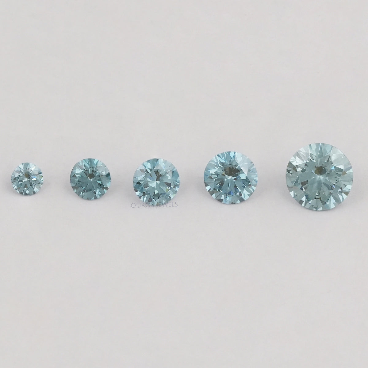 Round Cut Blue Lab Diamond — Ouros Jewels