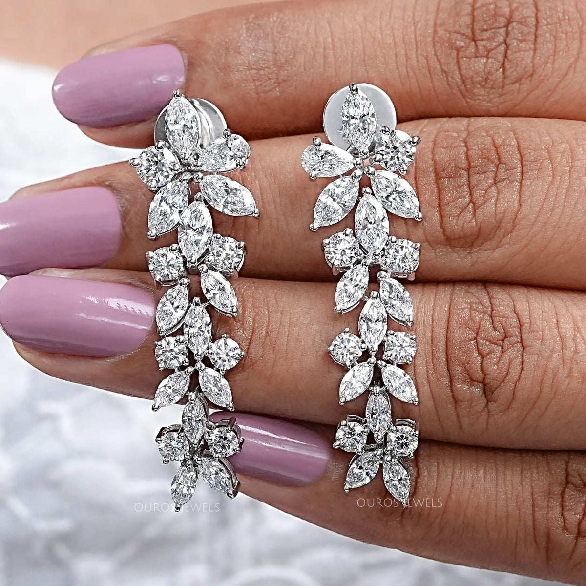 Multi-Shape Lab Grown Diamond Dangle Earrings — Ouros Jewels