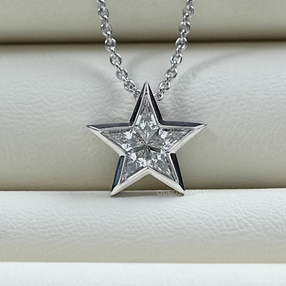 Pie Cut Diamond Star Shape Pendant — Ouros Jewels