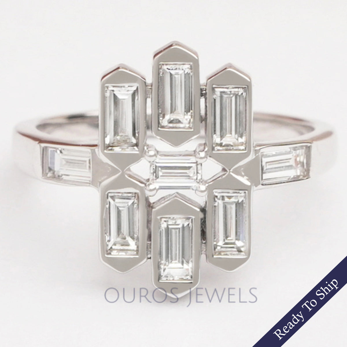 Bezel Set Baguette Cut Diamond Ring — Ouros Jewels