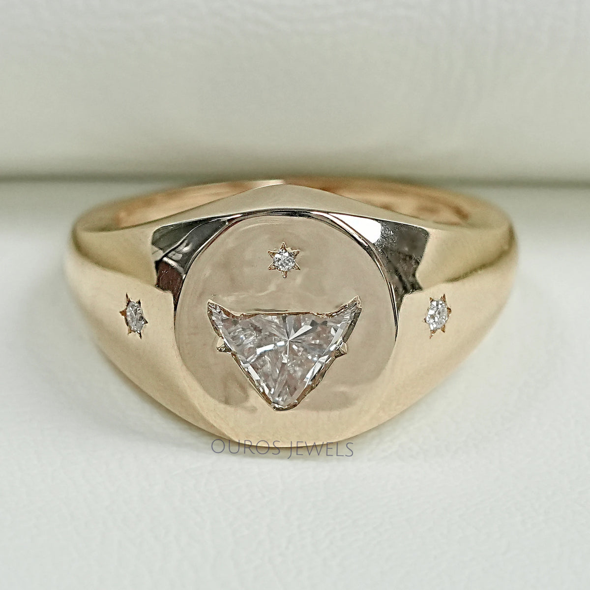 Antique Bull Cut Lab Diamond Wedding Ring — Ouros Jewels