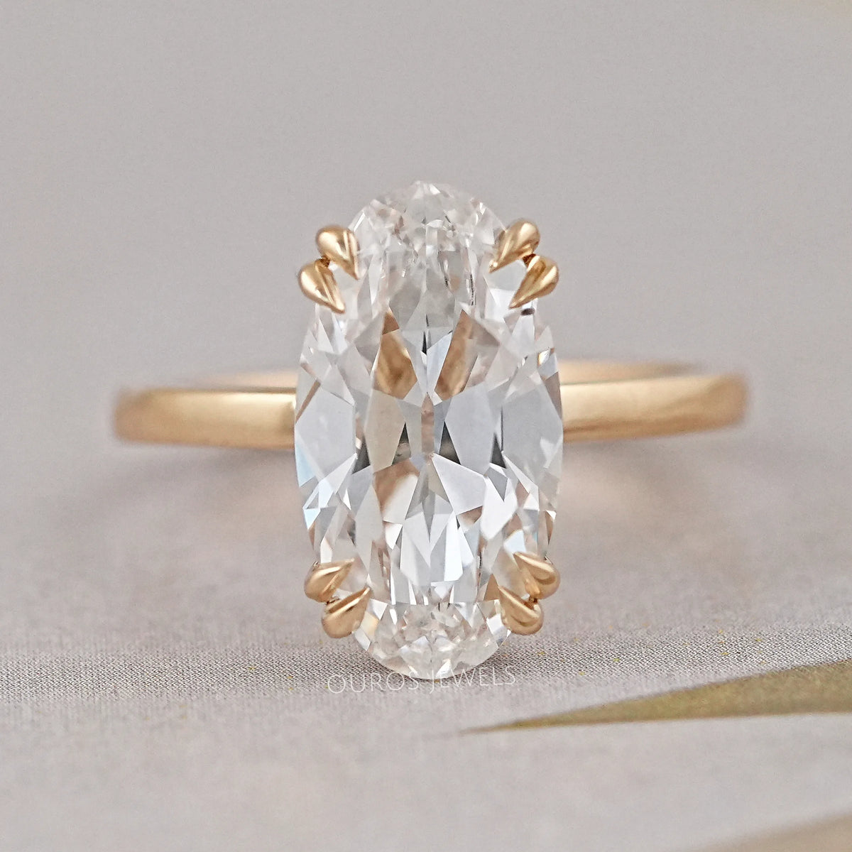 Old Mine Moval Cut Solitaire Engagement Ring — Ouros Jewels