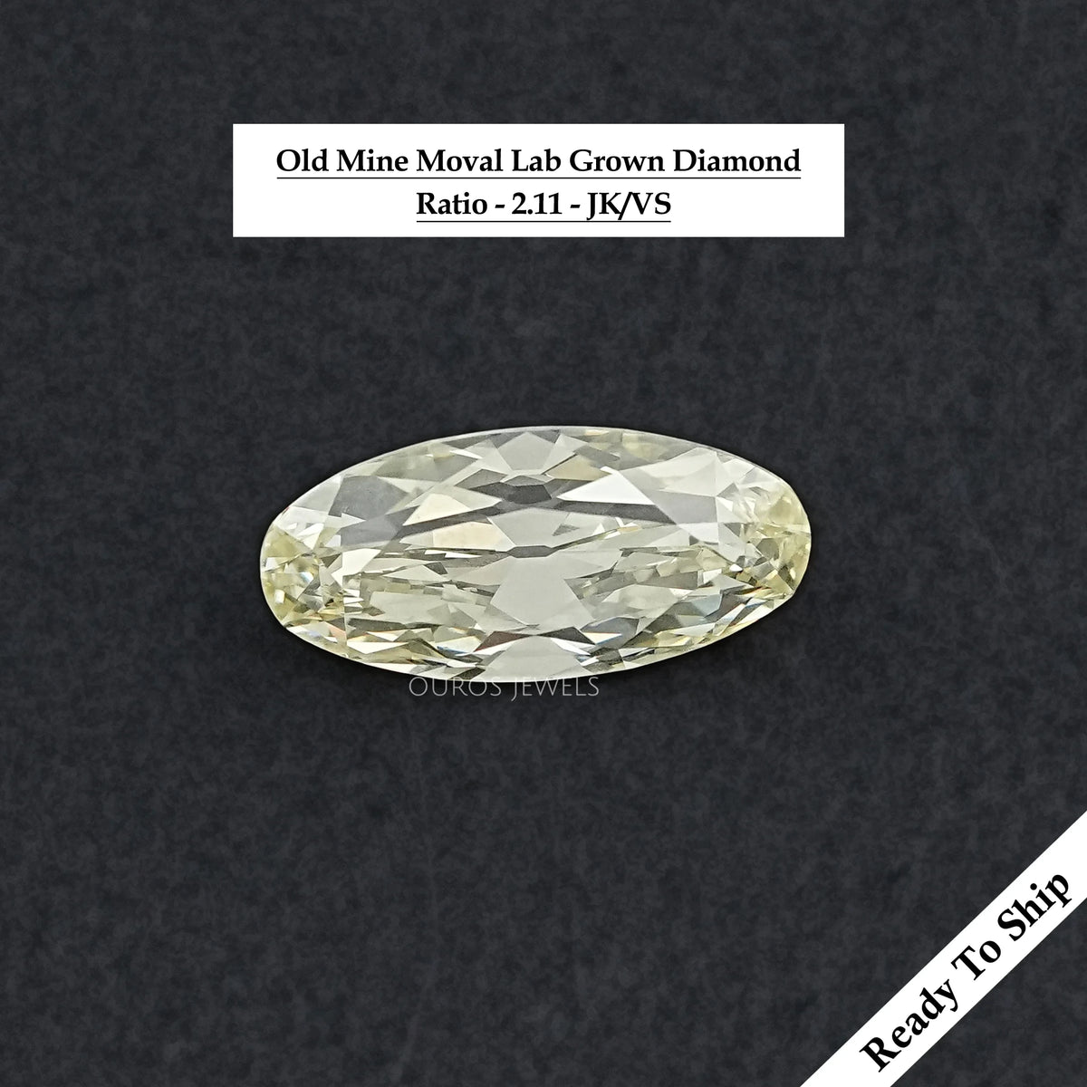 Old Mine Moval Cut Lab Grown Diamond - JK — Ouros Jewels