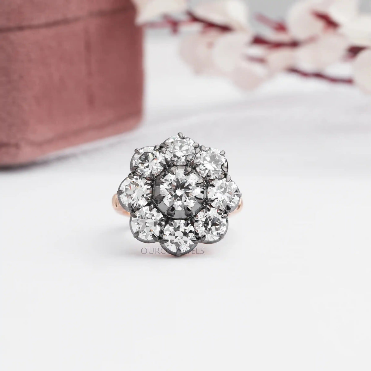 Old European Cut Flower Engagement Ring — Ouros Jewels