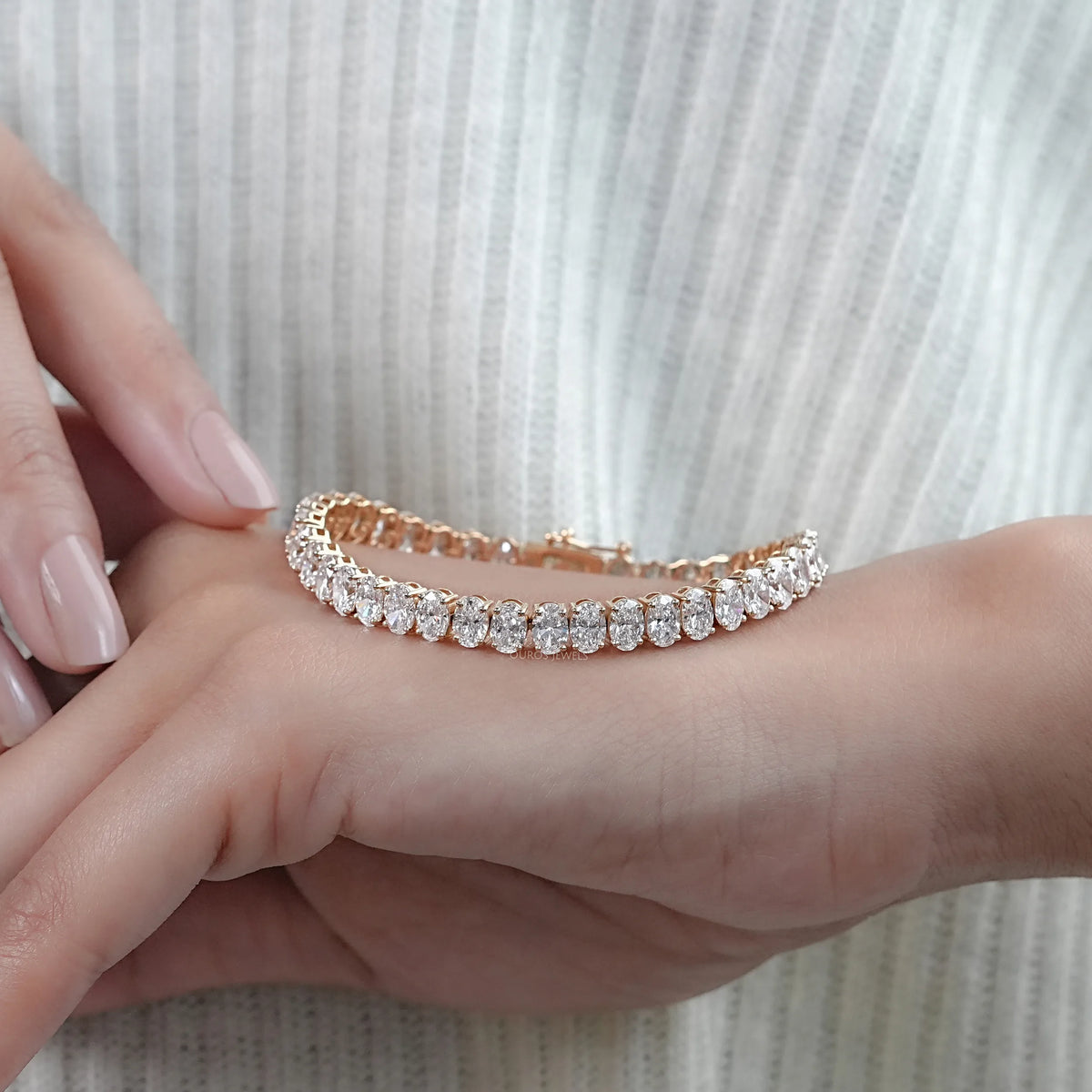 Oval Cut Lab Grown Diamond Tennis Bracelet — Ouros Jewels