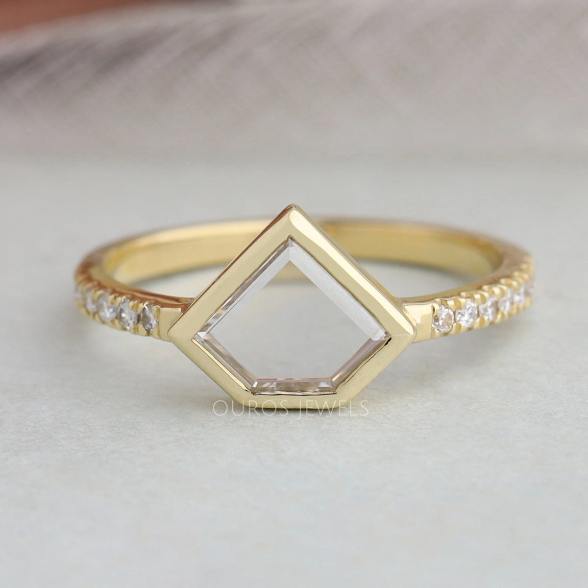 Pentagon Portrait Cut Engagement Ring | Ouros Jewels