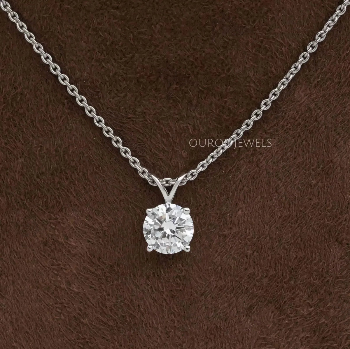 Round Lab Grown Diamond Bail Pendant — Ouros Jewels