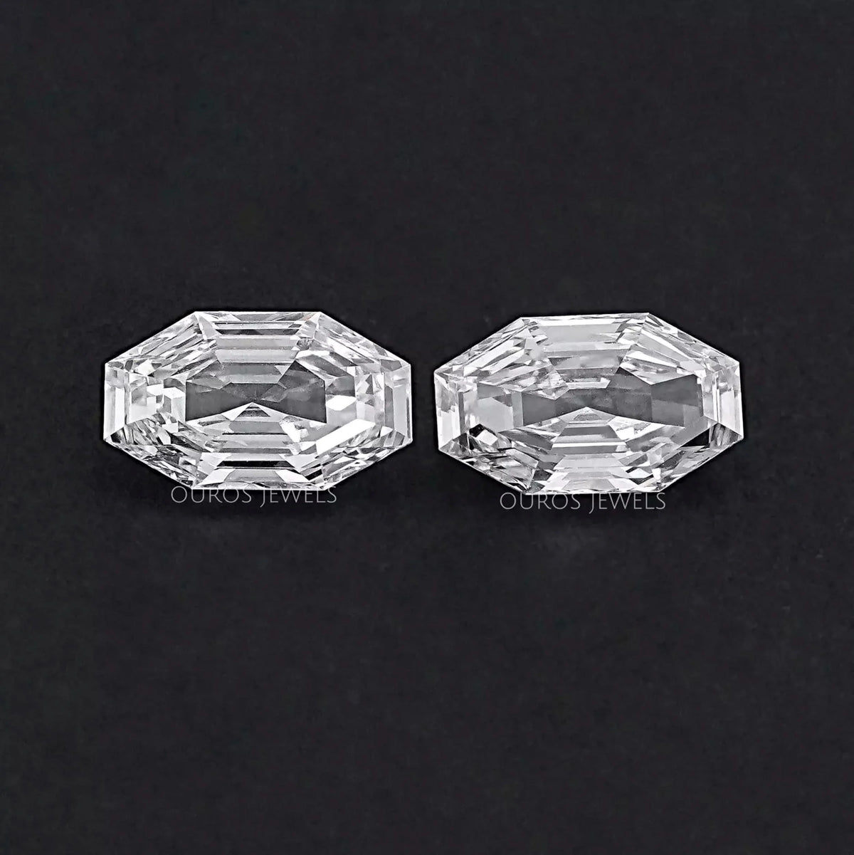 Step Cut Octagon Matching Lab Diamond Pair — Ouros Jewels