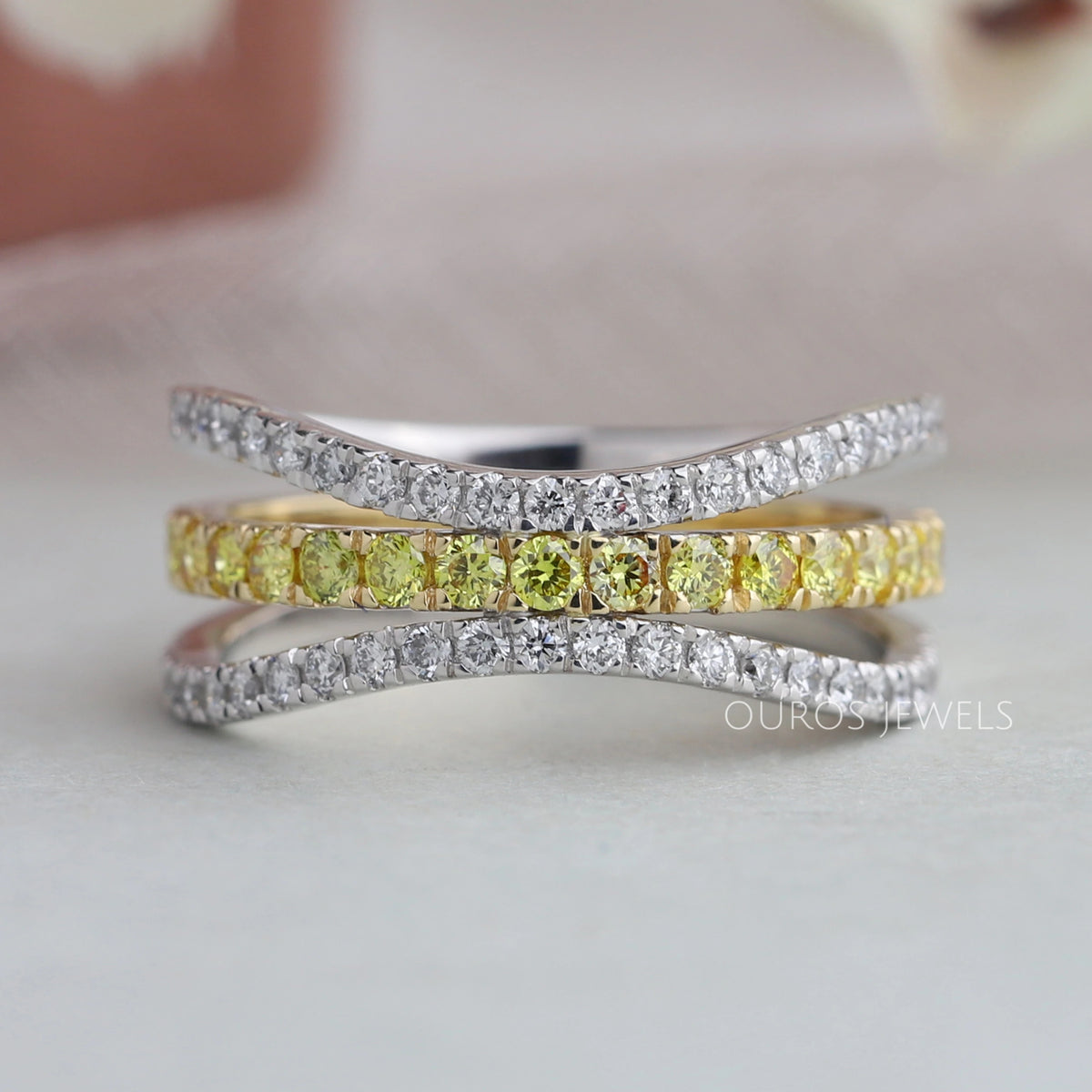 Triple Shank Round Diamond Ring — Ouros Jewels