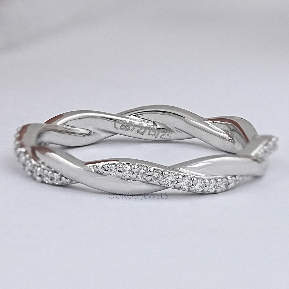 Round Diamond Infinity Twist Wedding Band — Ouros Jewels