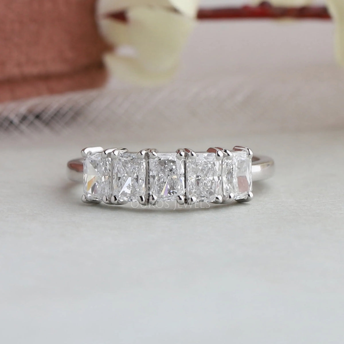 5 Stone Radiant Cut Diamond Ring | Ouros Jewels